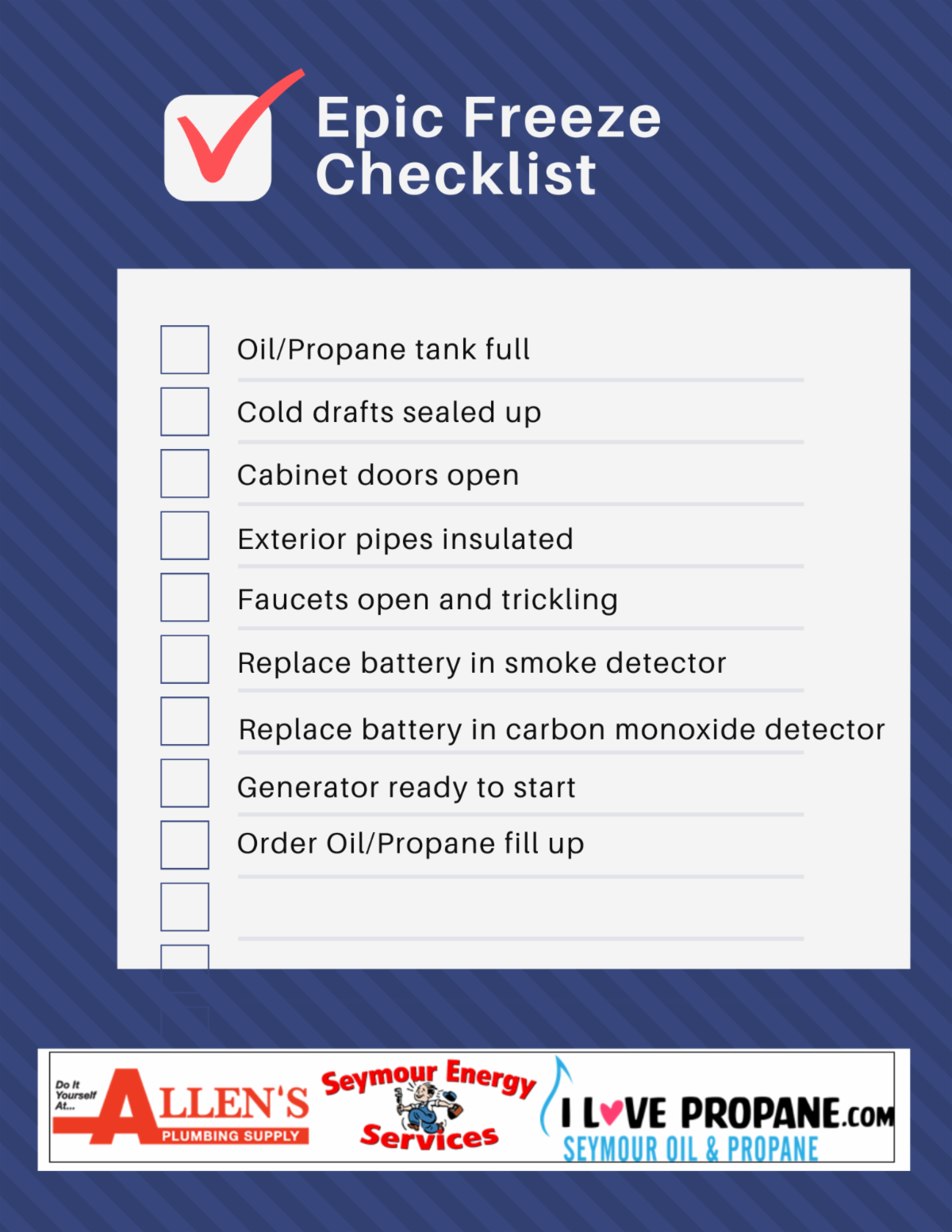Epic Freeze Checklist + Coupons