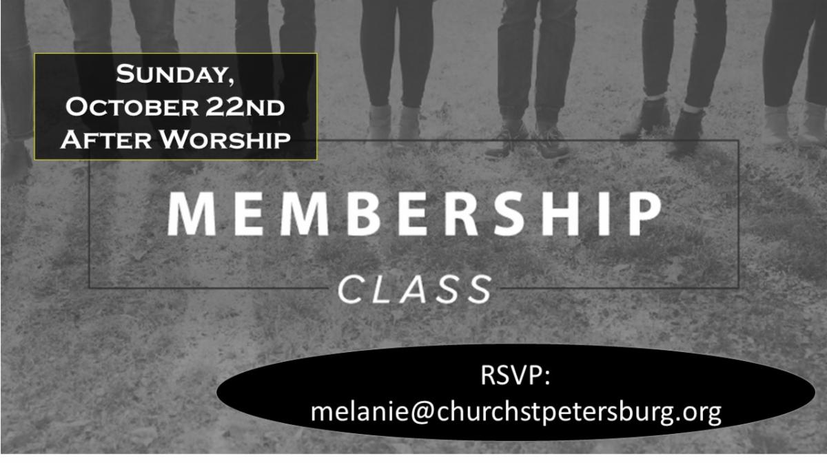 Membership Class This Sunday!