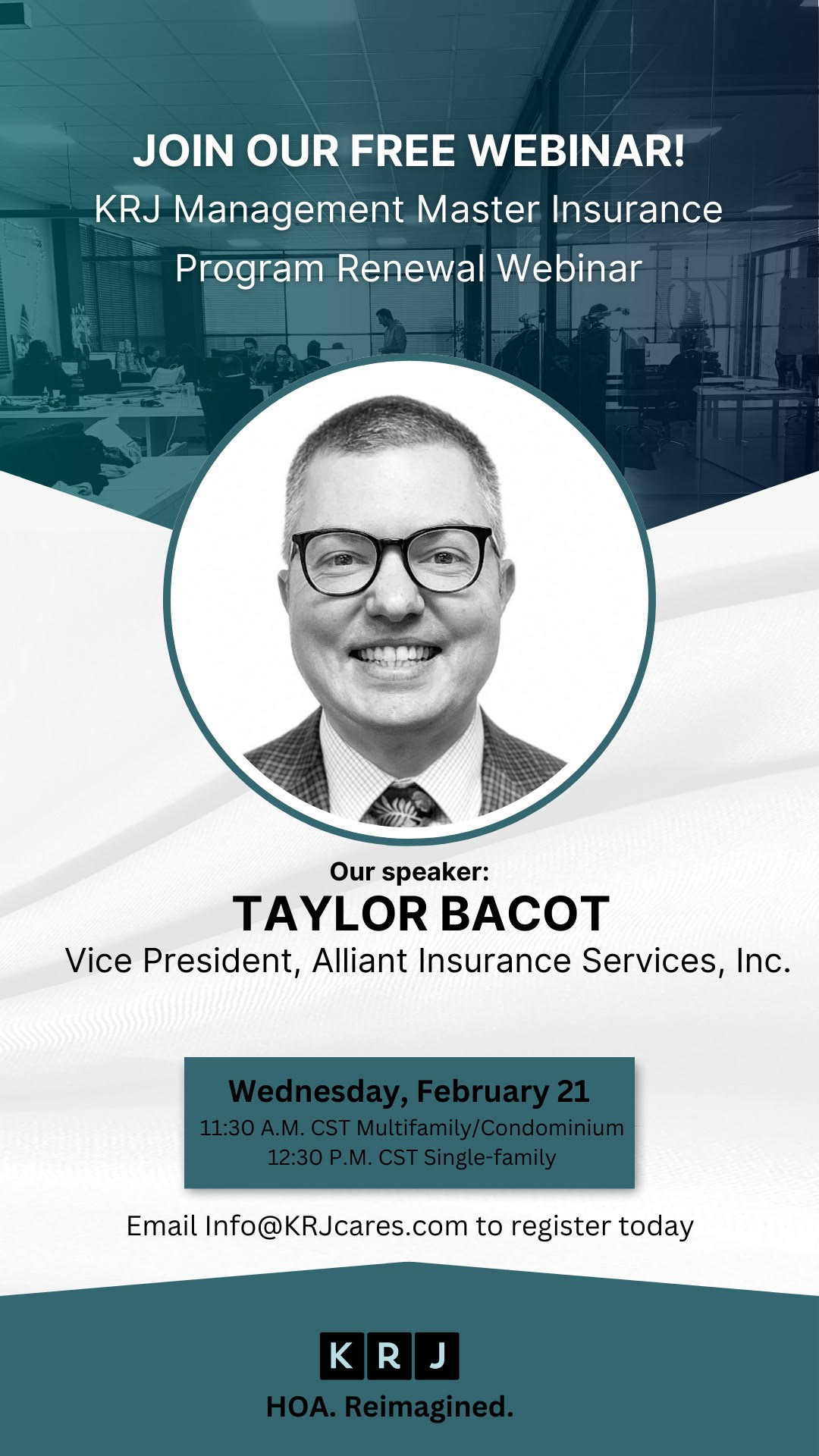 Register TODAY! KRJ Management Master Insurance Program Renewal Webinar