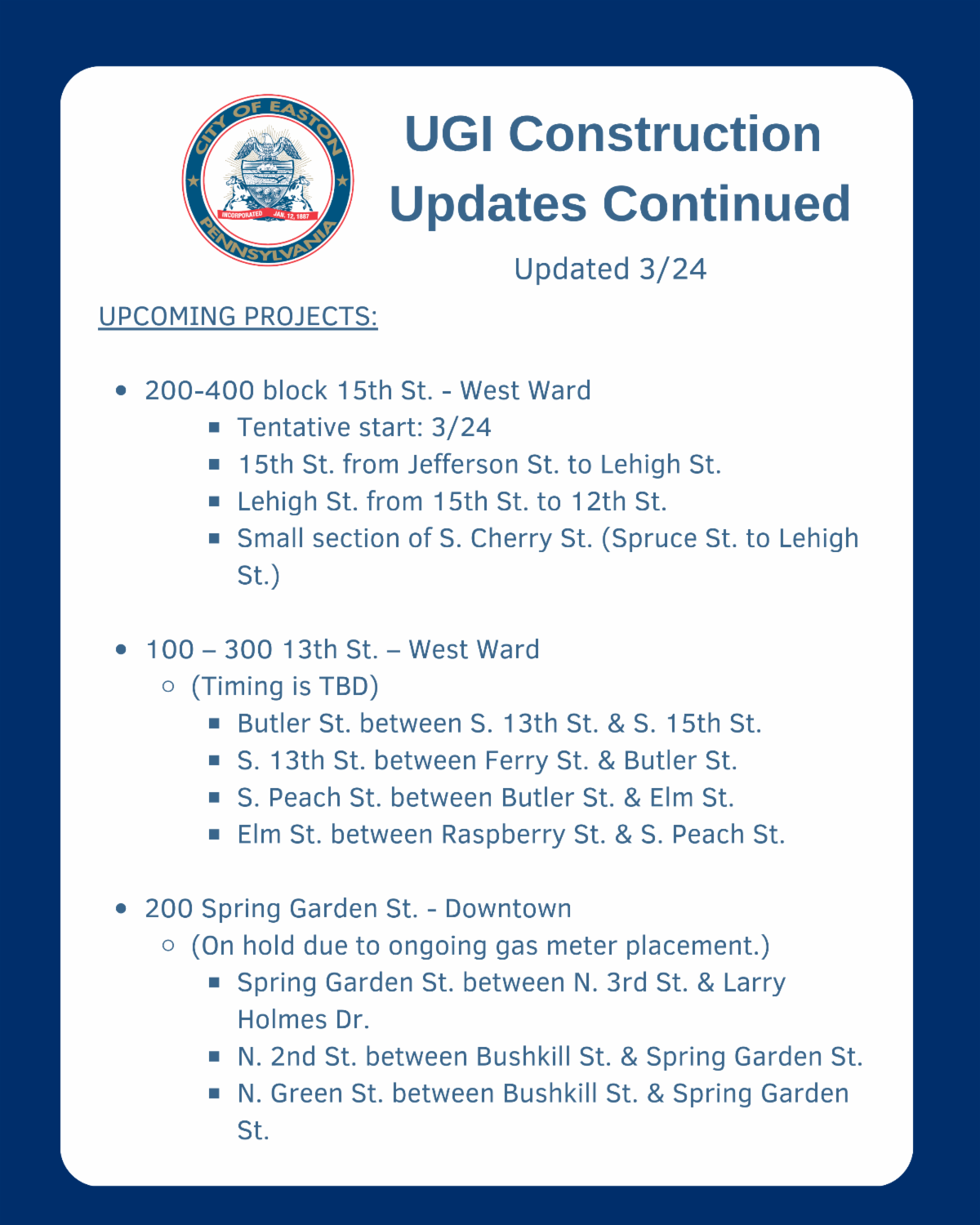City of Easton Municipal Newsletter - April