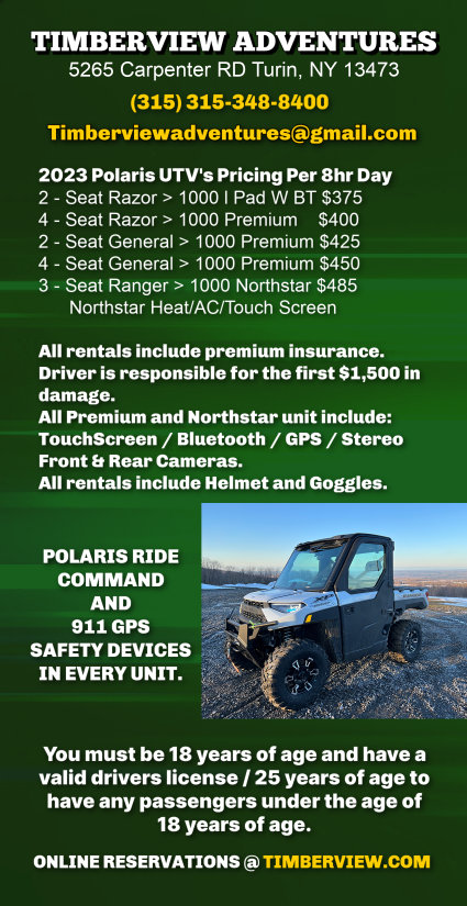 Timberview Tug Hill poker run series 2023 UTV Rentals