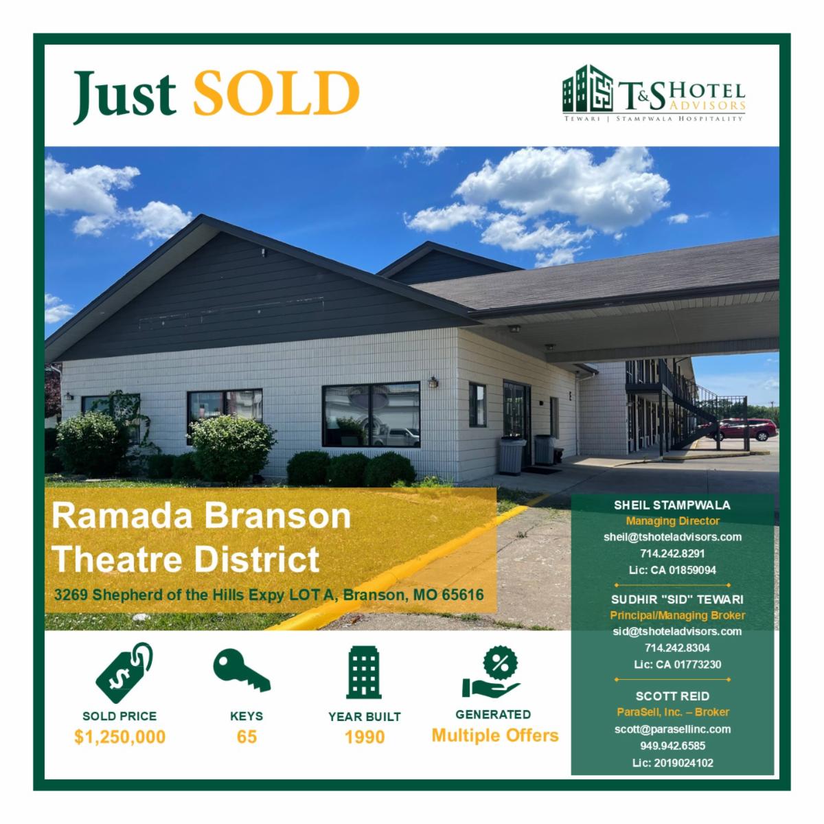 Just Sold | Ramada Branson Theatre District | Missouri | 65 Units