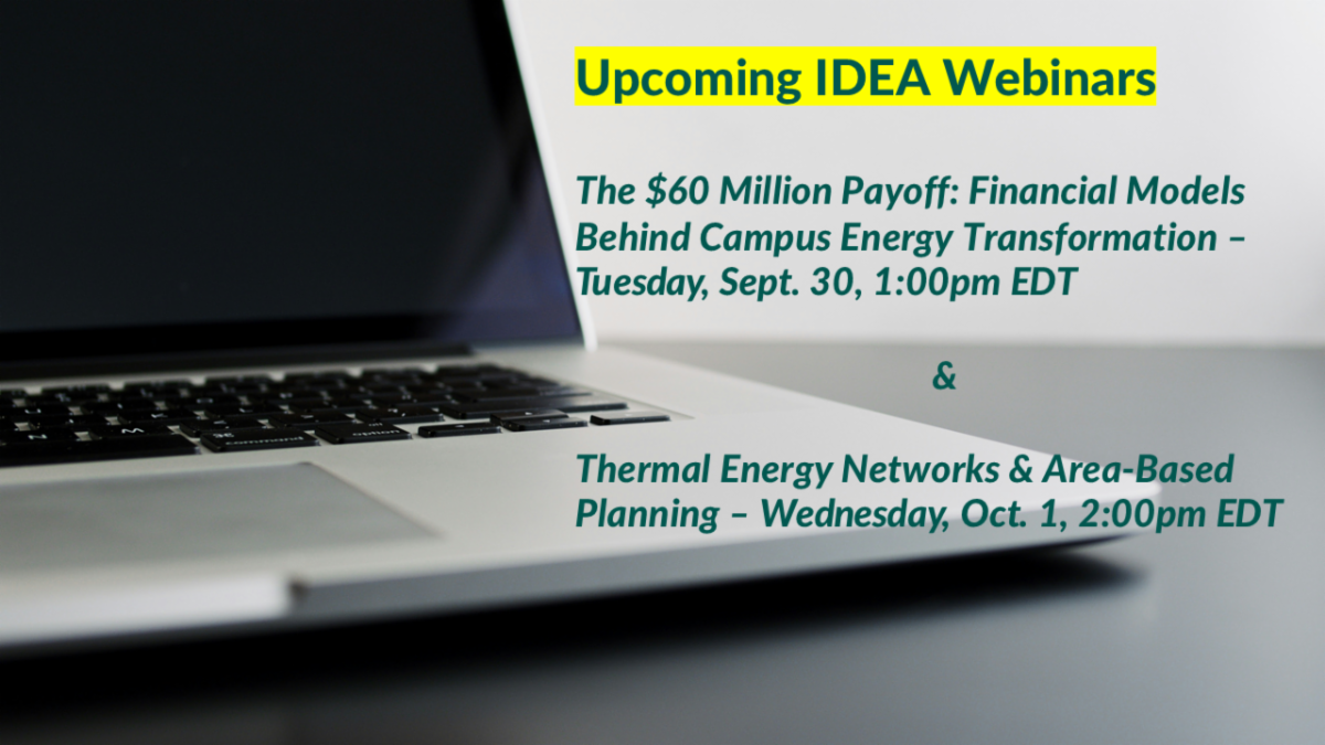 Upcoming IDEA Webinars: Sign up for More Insights from District Energy ...