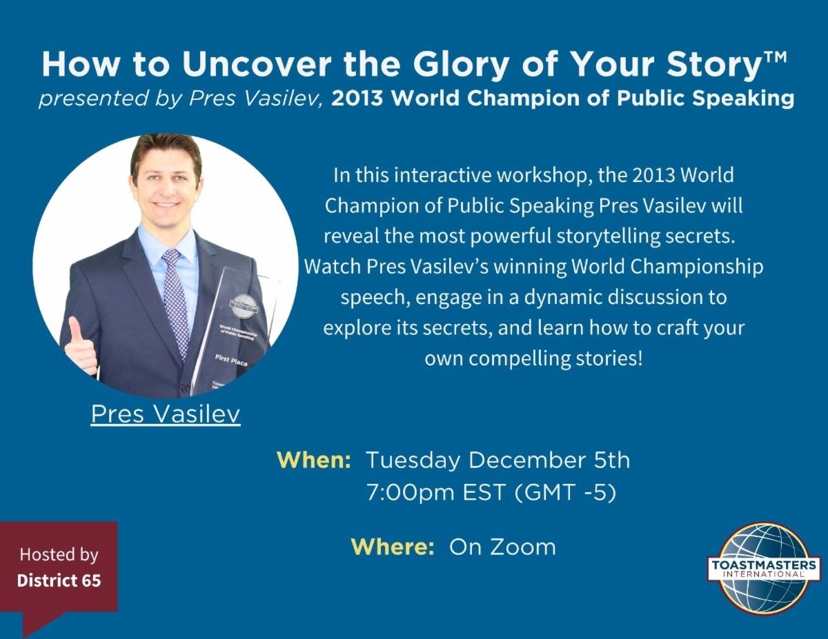 District 65 Toastmasters Newsletter - December 2023