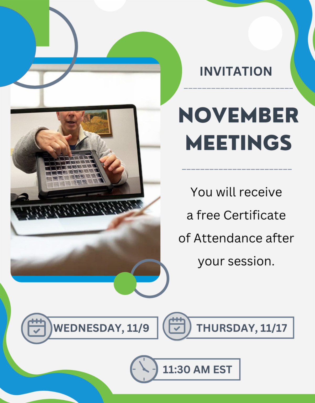 November Meeting Opportunities