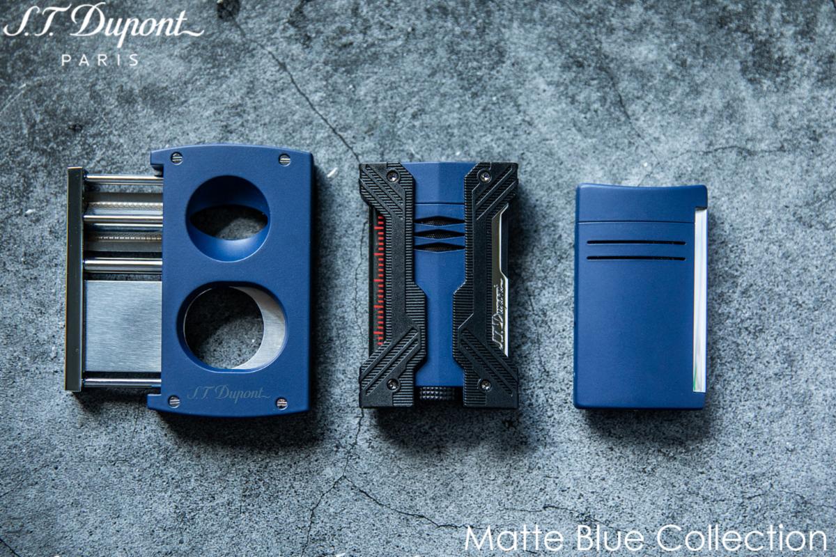 NEW S.T. Dupont Matte Blue Jet Flame Collection
