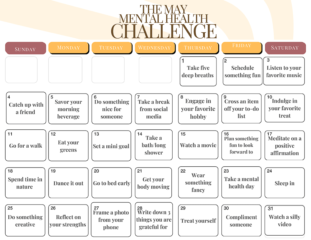 Mental Health Awareness Month: Join the Mental Health Challenge!
