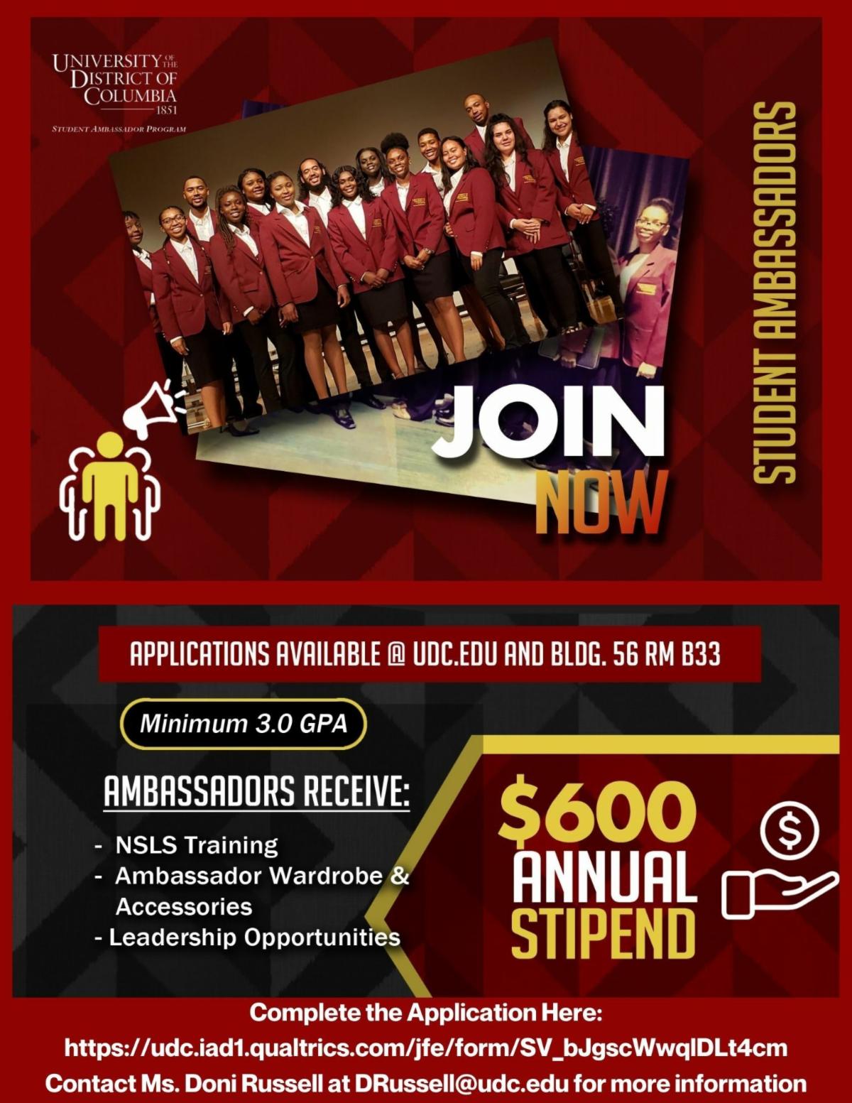 Apply Now! to become a University Student Ambassador