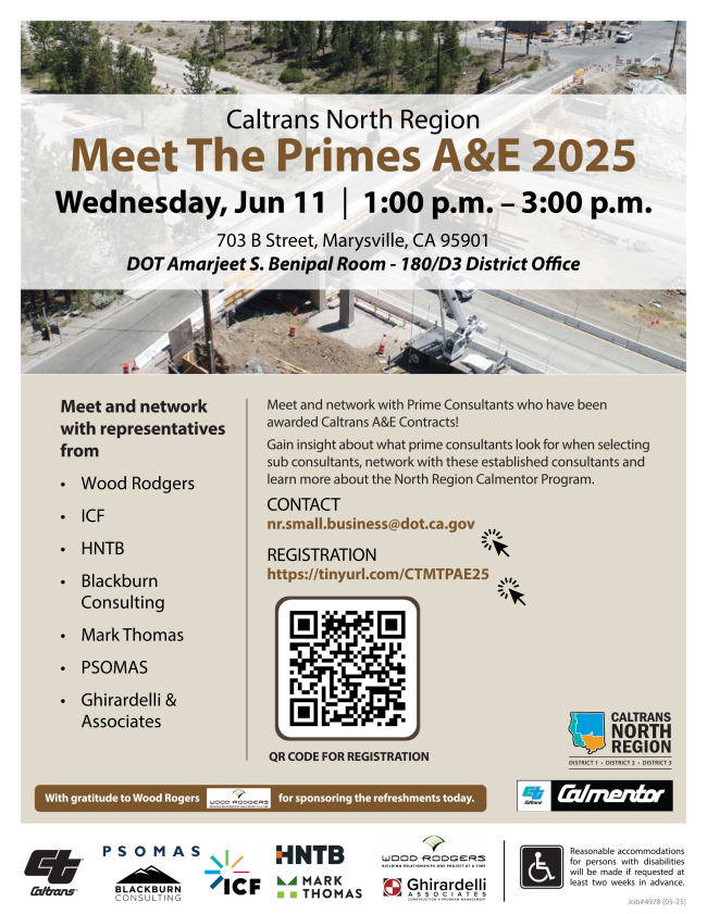Caltrans North Region Meet The Primes A&E 2025