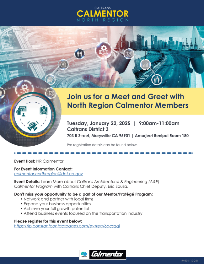 Caltrans North Region Calmentor A&E Meet and Greet
