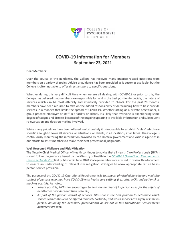 National Day for Truth and Reconciliation, CPO Covid-19 Update, My ...