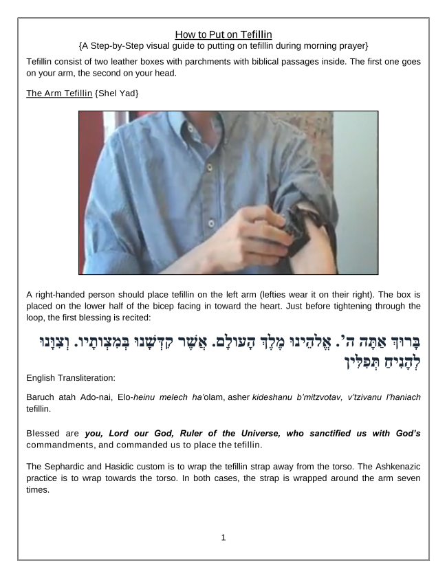 Tefillin Instructions