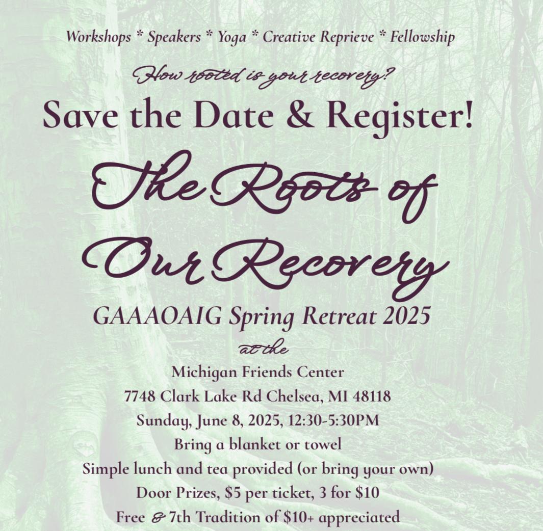 The Roots of Our Recovery ~ A Spring Retreat Sponsored by the Greater ...