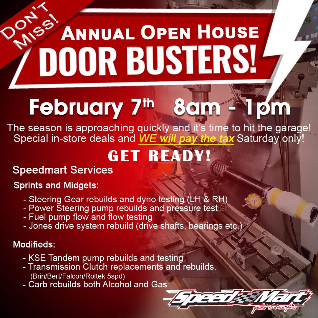 Door Buster Deals at our Annual Open House at Speedmart Inc.