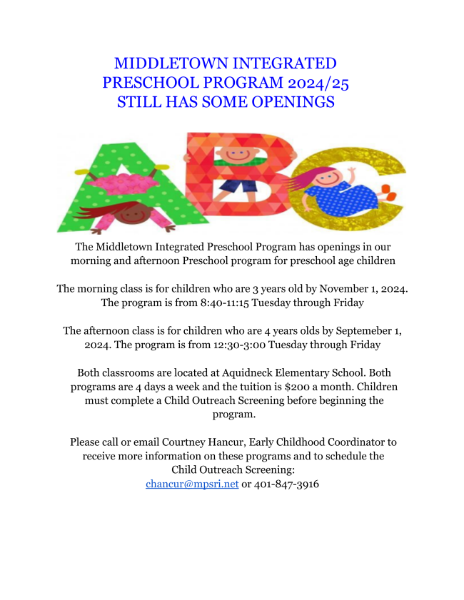Aquidneck School News 12/16/24