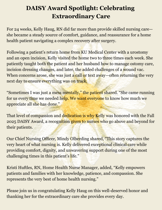 Daisy Award, Community HomeHealth Honors and More!