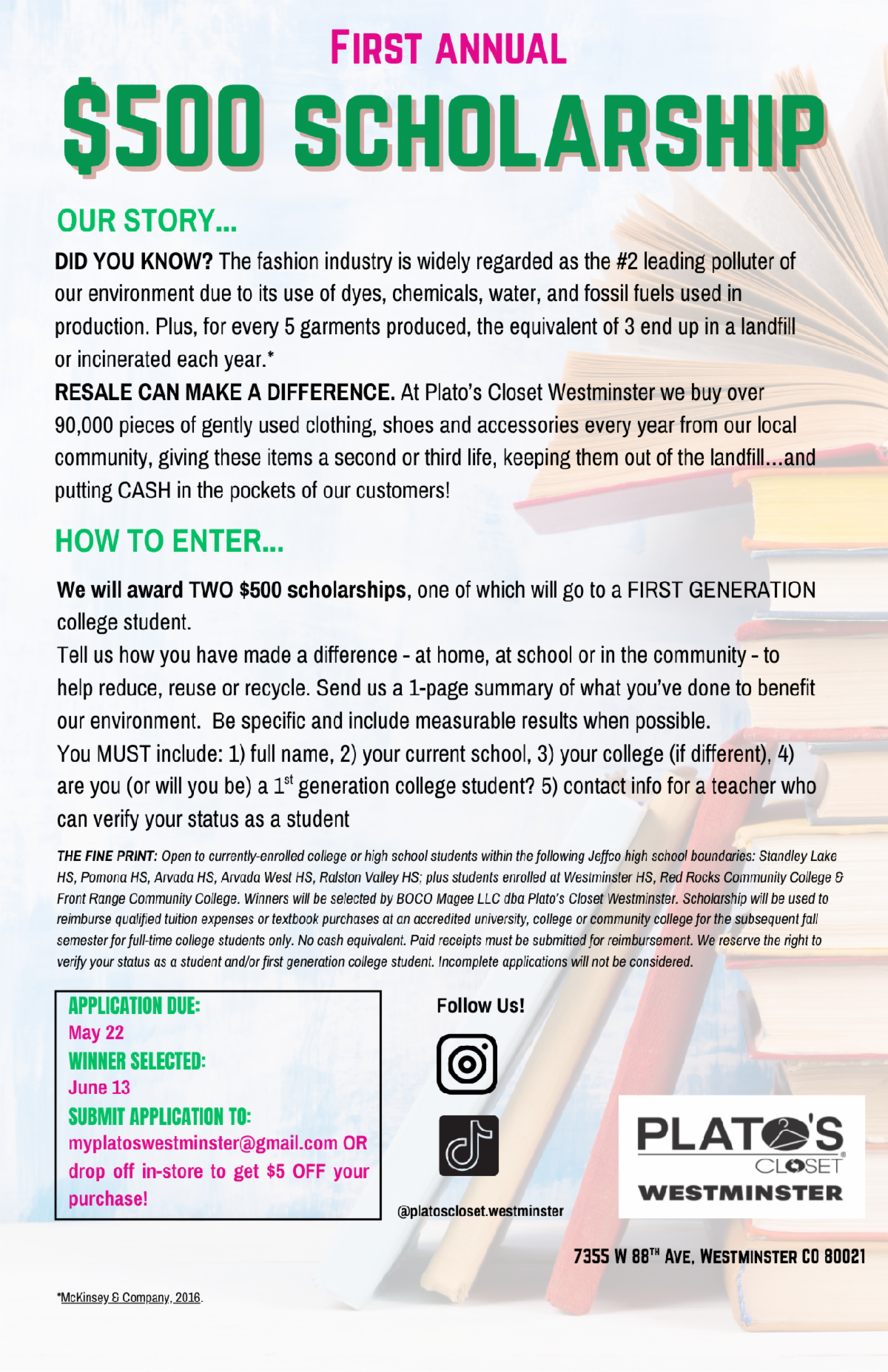 First Annual Scholarship Opportunity