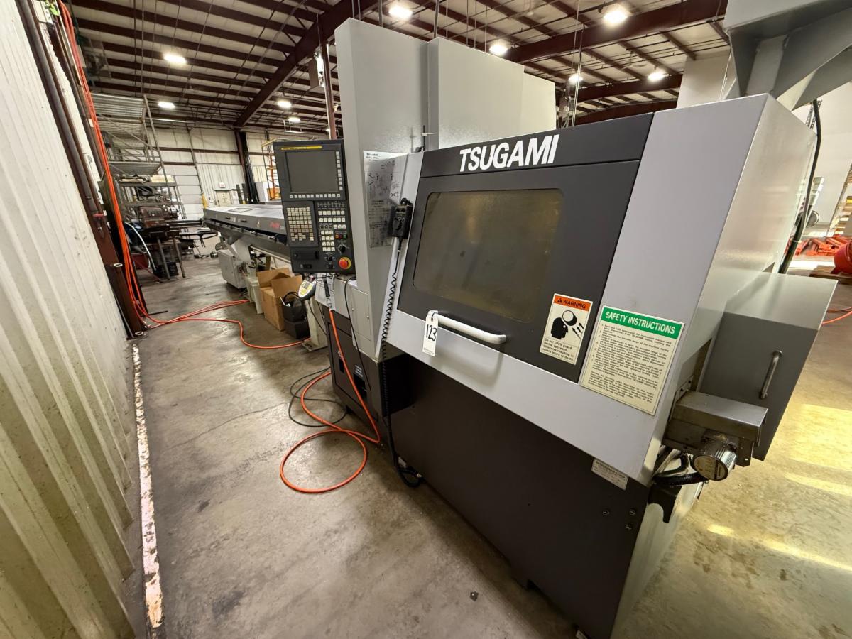 Online Auction - (3) Tsugami Swiss Type CNC Lathes as late as 2013, (2) 2010 Brother CNC Tapping ...