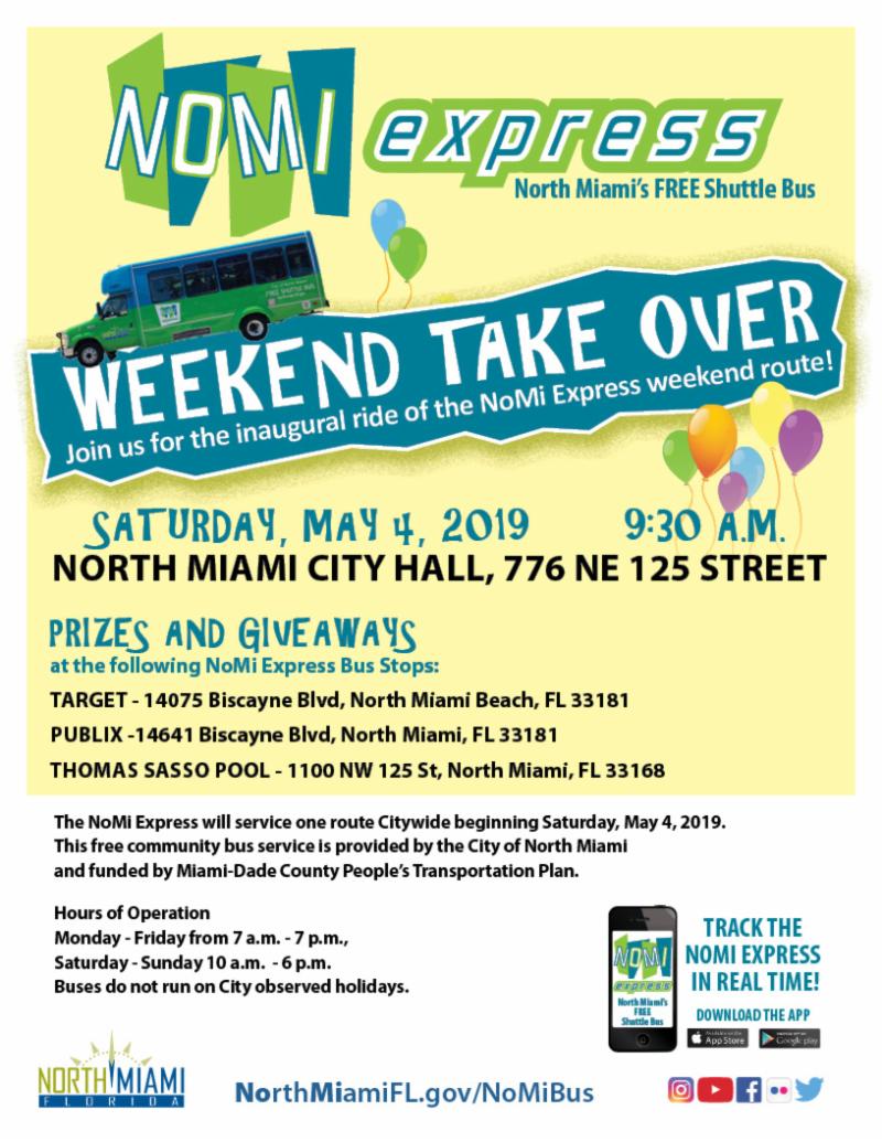 The NoMi Express Weekend Route Begins at 10 a.m. TODAY!