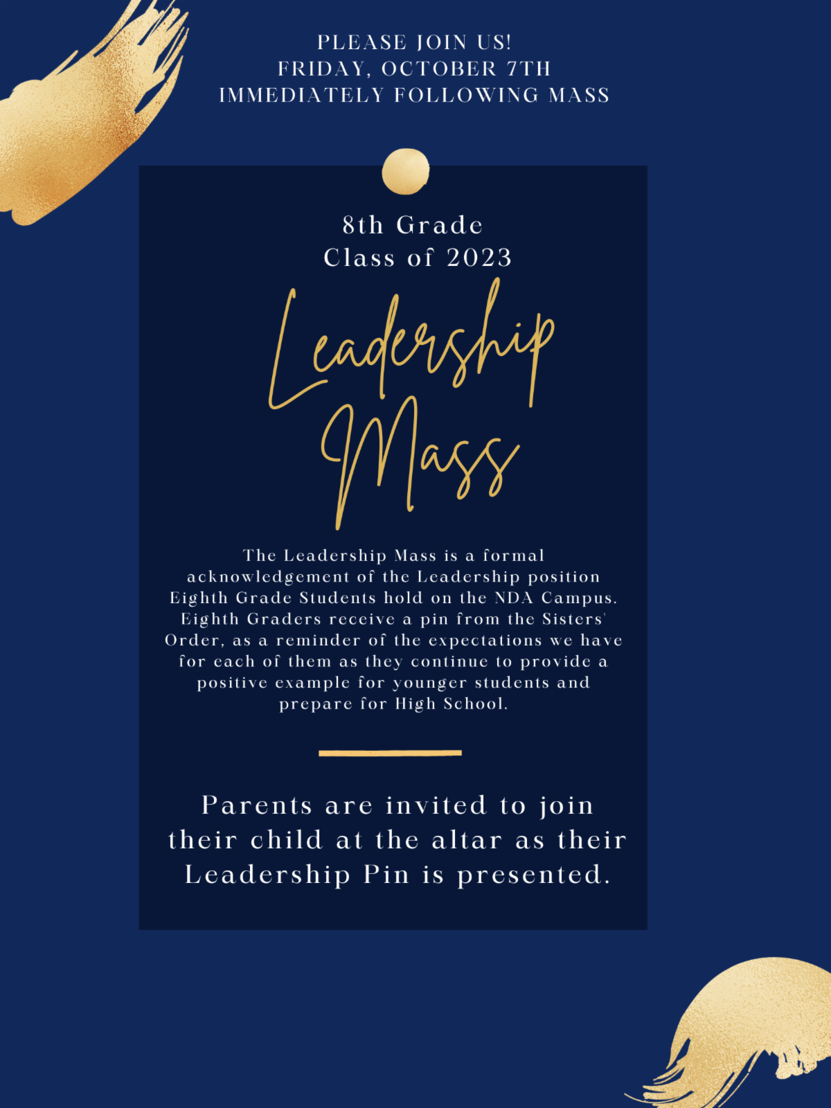 Leadership Mass - 8th Grade