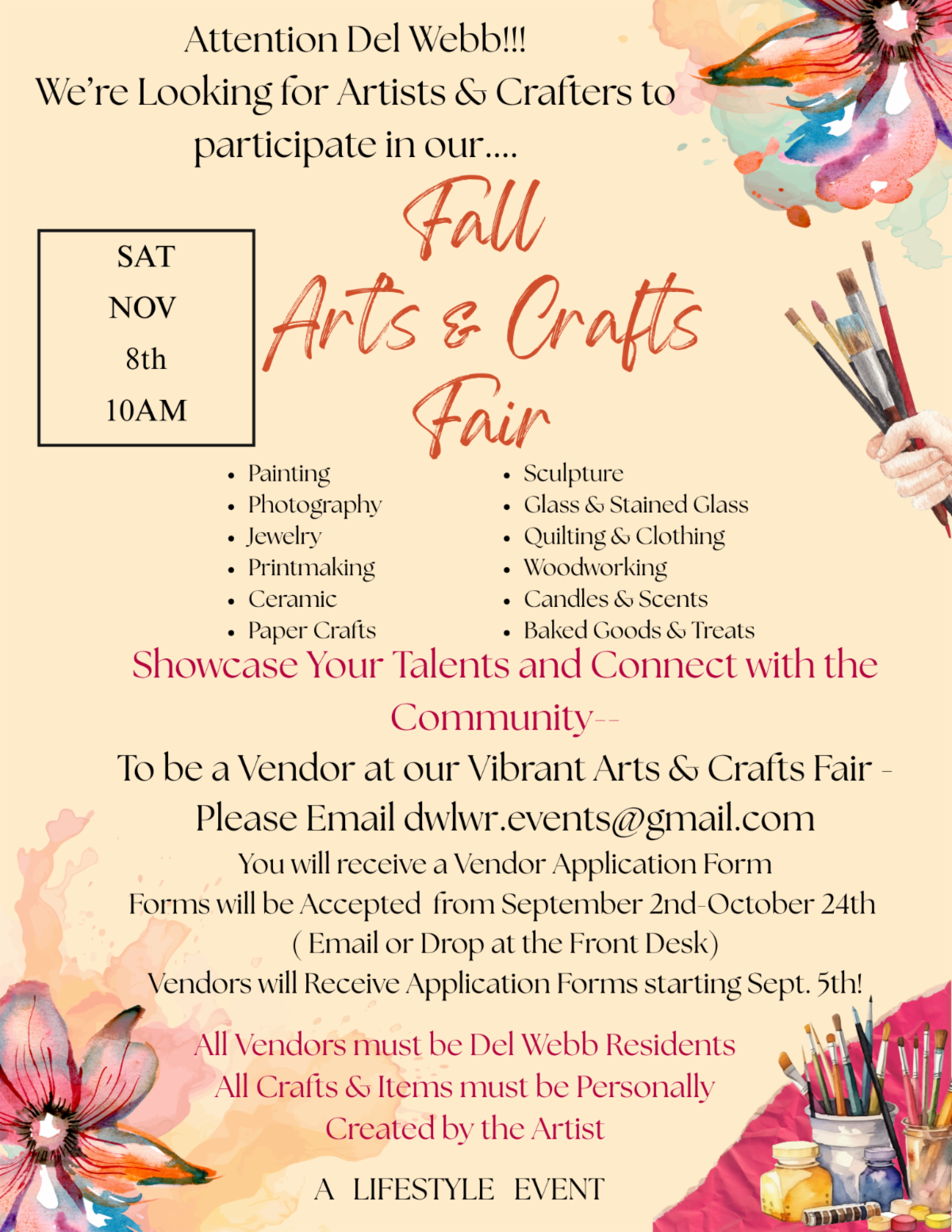 LIFESTYLE/HOA ORGANIZED EVENT UPDATES AND REMINDERS