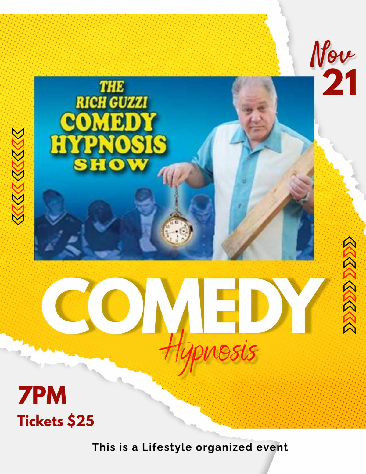 Comedic Hypnotist Rich Guzzi Returns 11/21/24
