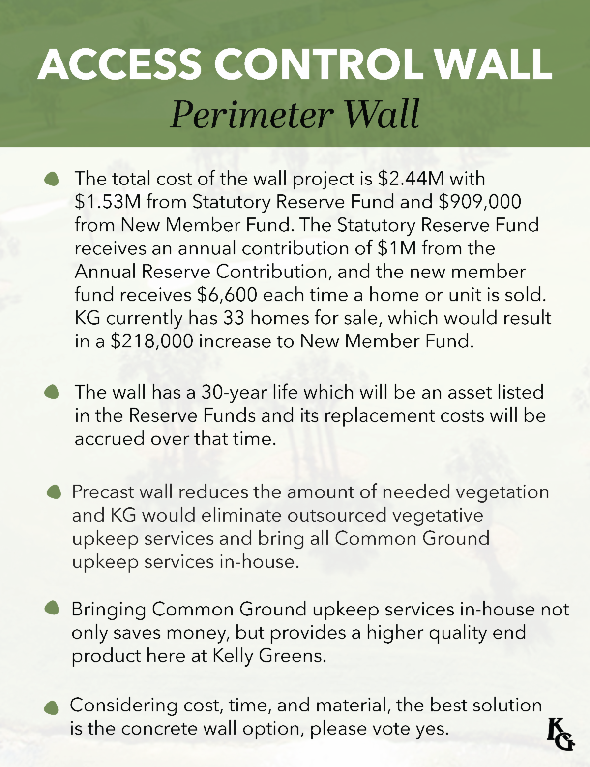Straw Poll – Perimeter Wall Project