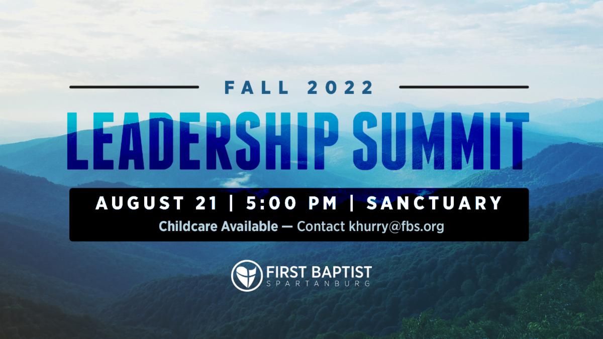 Leadership Summit this Sunday!