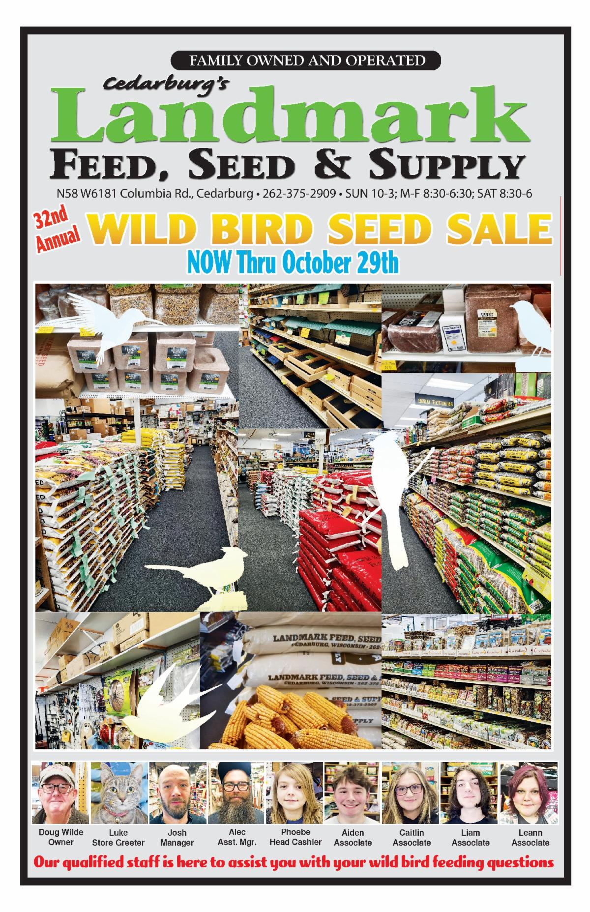 ANNUAL BIRD SEED SALE