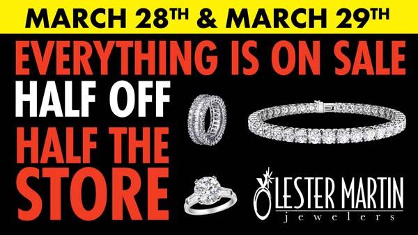 Two Days Only! Half-Off Sale on March 28 & 29