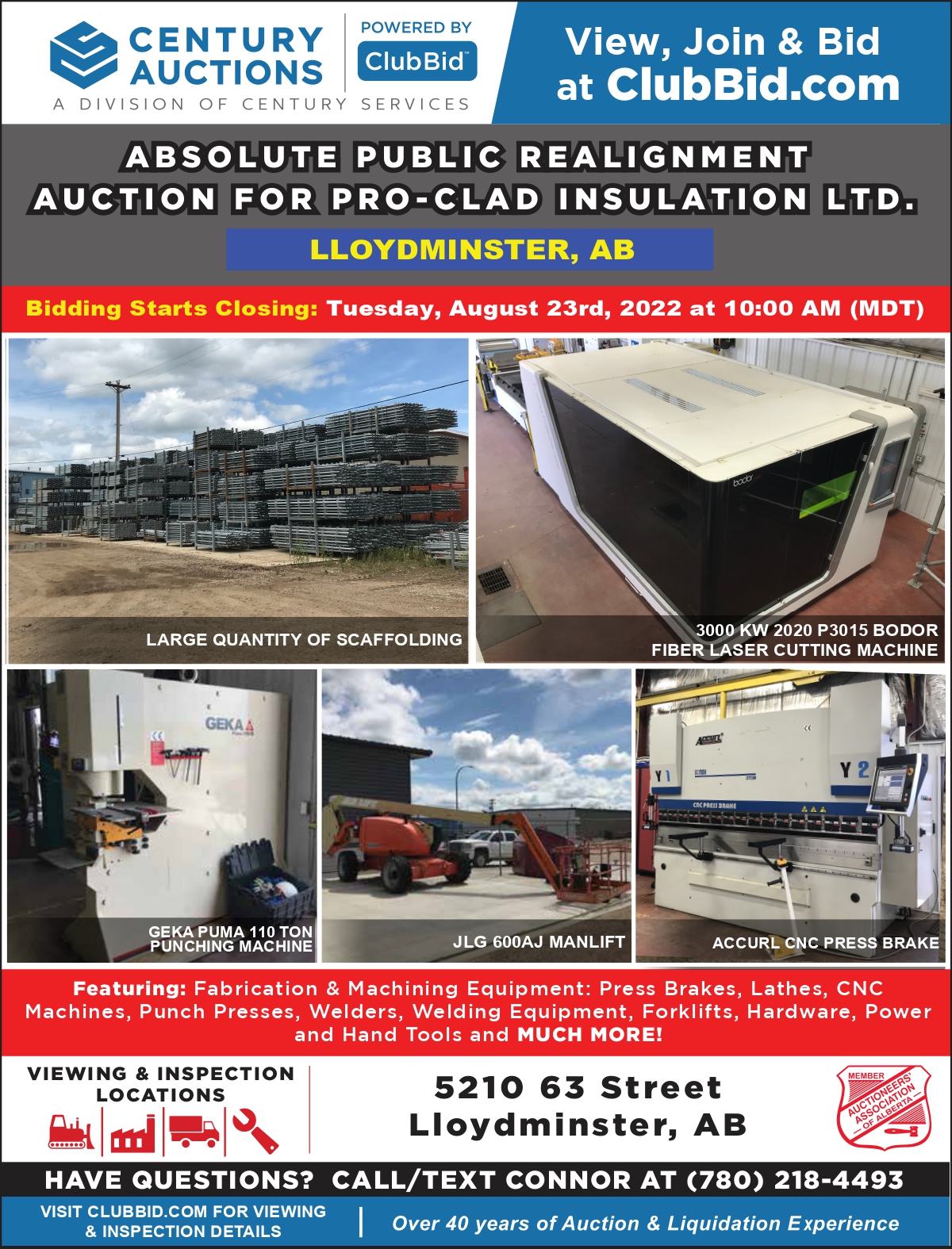 Final Week to Bid! Absolute Public Realignment Auction for Pro-Clad ...