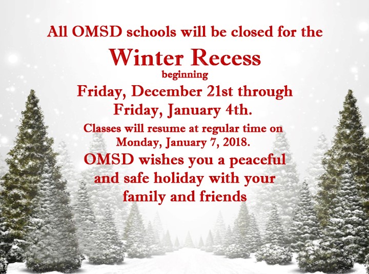 News from OMSD Superintendent Dr. James Q. Hammond