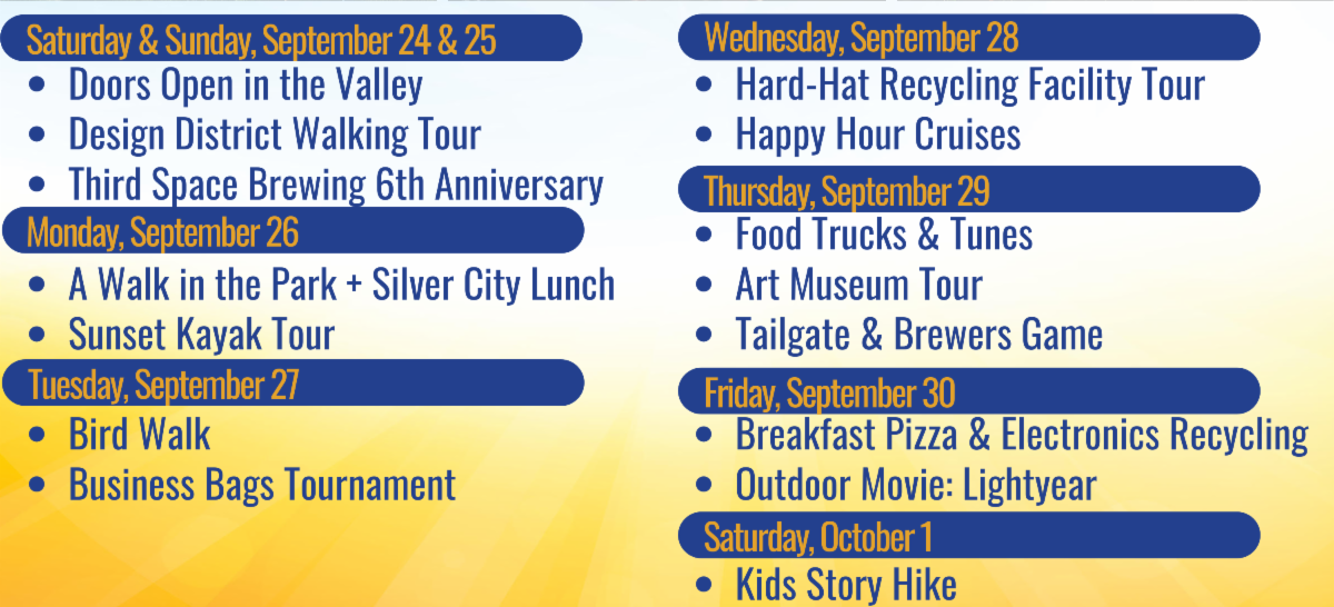 Register for Valley Week events - kicks off on Saturday!