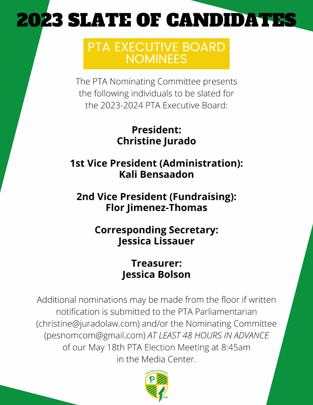 Mid-Week PES Parrot Talk - Spring Chorus Show "The Music Man," PTA Nominating Committee Slate ...