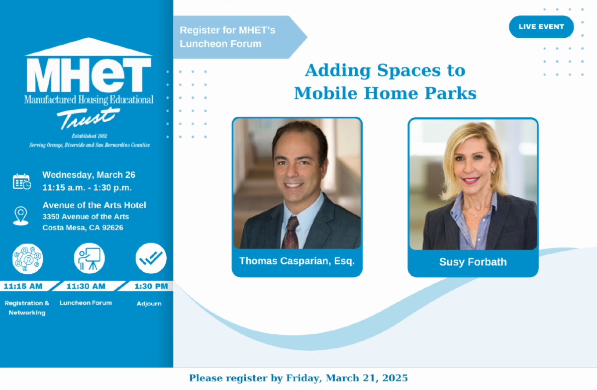 March MHET Park Owner Forum