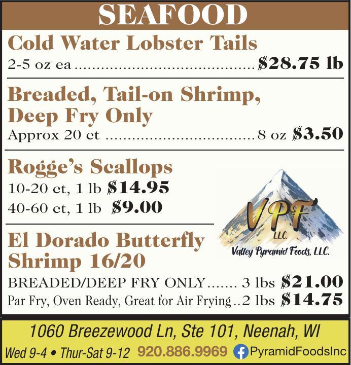 Seafood on your list? Come Visit Valley Pyramid Foods!!