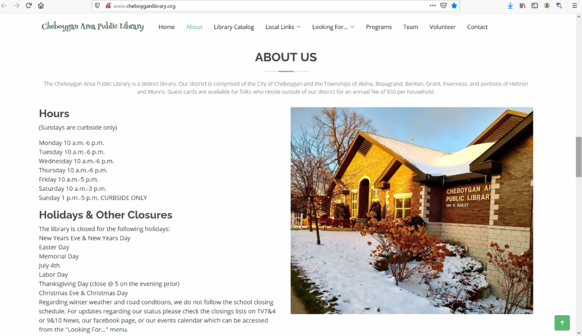 Hello, Check out the News from the Cheboygan Area Public Library!