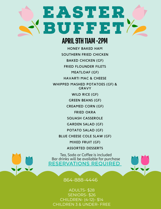 Easter Buffet April 9th