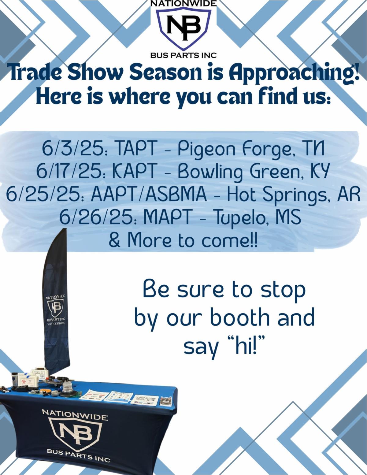 Trade Show Season is Rolling—Catch Nationwide Bus Parts Live!
