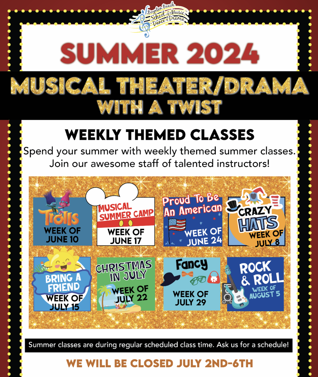 Join Us For Summer Classes in Music, Dance & Drama