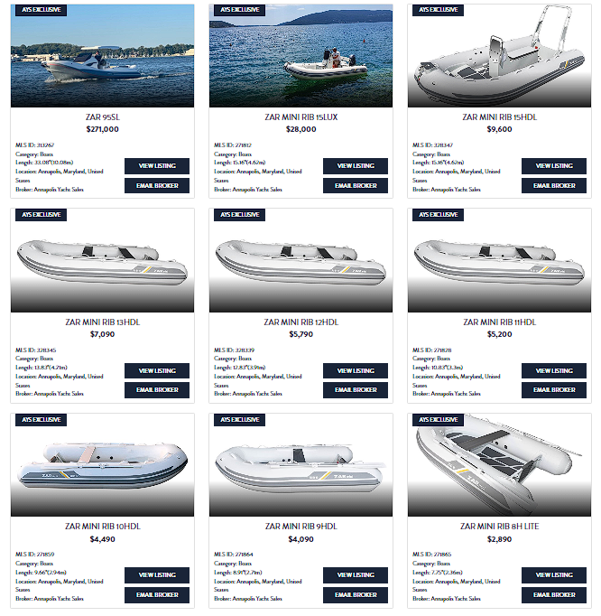 Grand & Zar RIB Closeouts