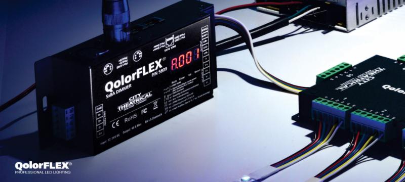 QolorFLEX 5x8A Dimmers pair perfectly with new QolorFLEX 5-in-1 LED Tapes