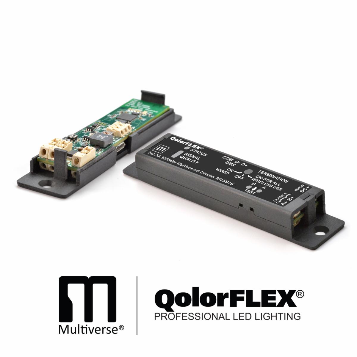 QolorFLEX 5x8A Dimmers pair perfectly with new QolorFLEX 5-in-1 LED Tapes