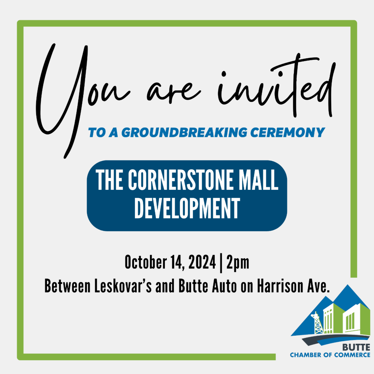 Join us TODAY, Monday, October 14th at 2:00pm for a groundbreaking of ...