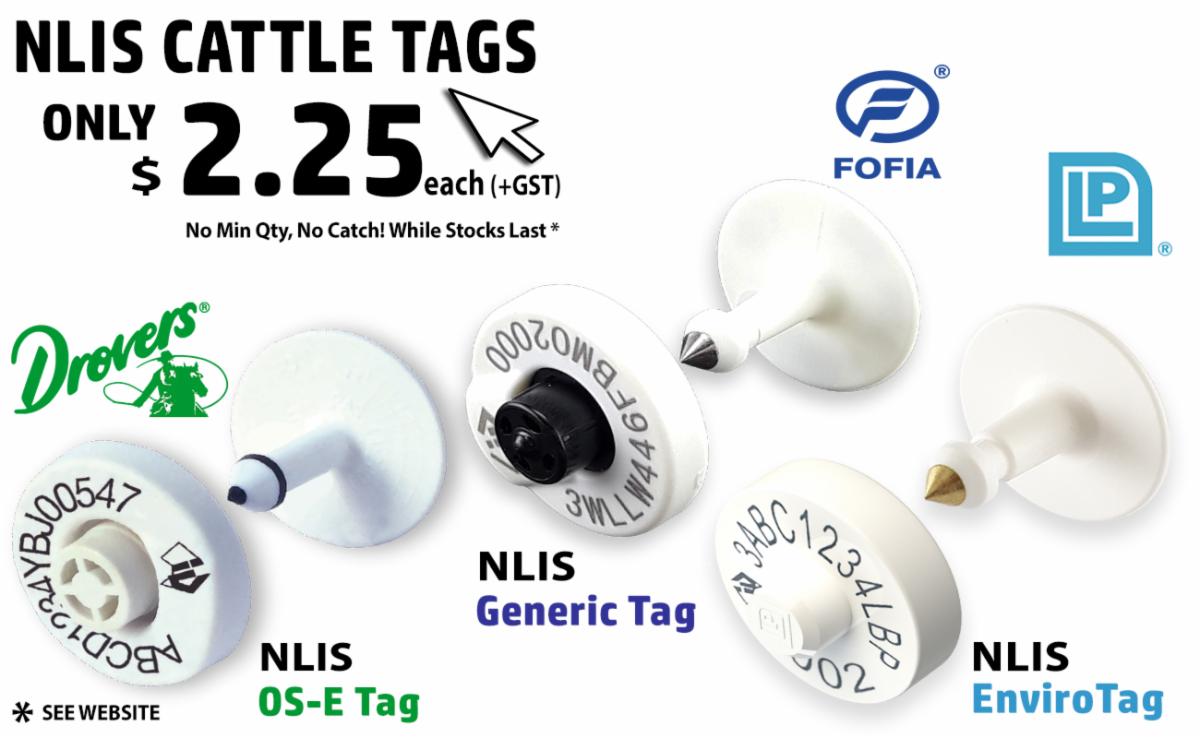$2.25 NLIS Tags, Any Qty. FREE Toolbox, New Allflex Applicator ...