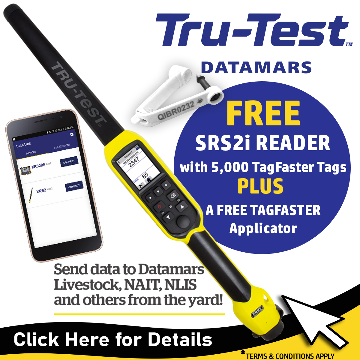FREE TruTest SRS2i Stick Reader, Auto TagFaster Applicator & $2.50 NLIS ...