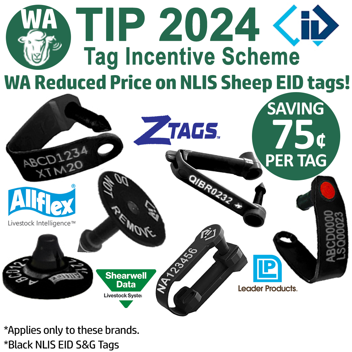 $2.50 NLIS Tags, No Minimum, Any QTY.