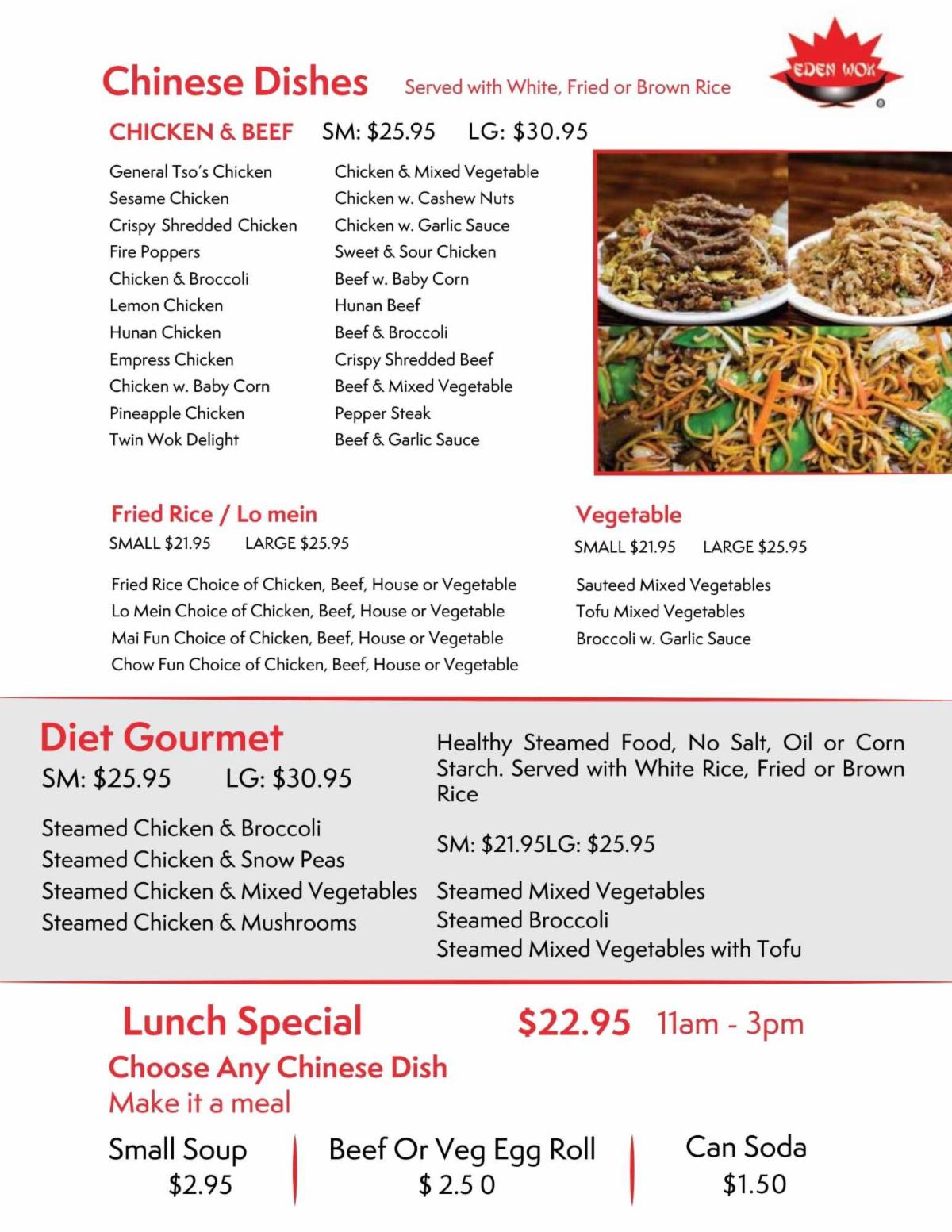 Start the Holiday With Chinese Food from Eden Wok!!! - Savage Arms