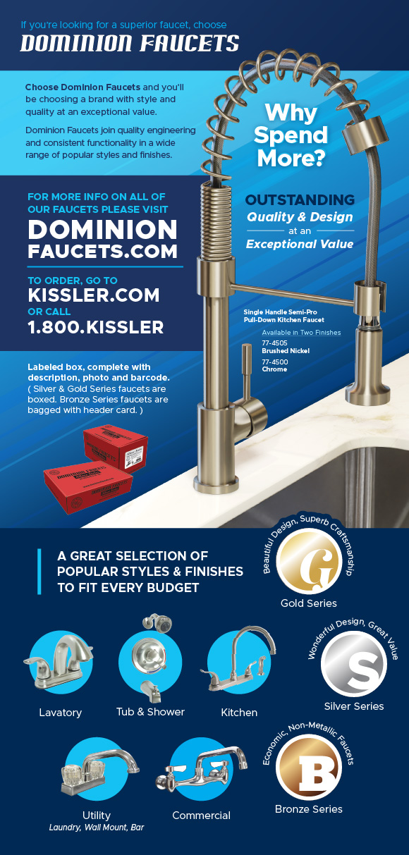 Dominion Faucets : Style and Quality at an Exceptional Value.