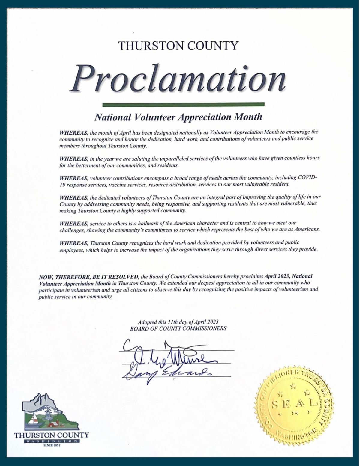 Thurston County MRC Newsletter April 2023